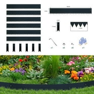 Expert Gardener 2' x 3" Black Recycled Rubber Garden Border Landscape ...