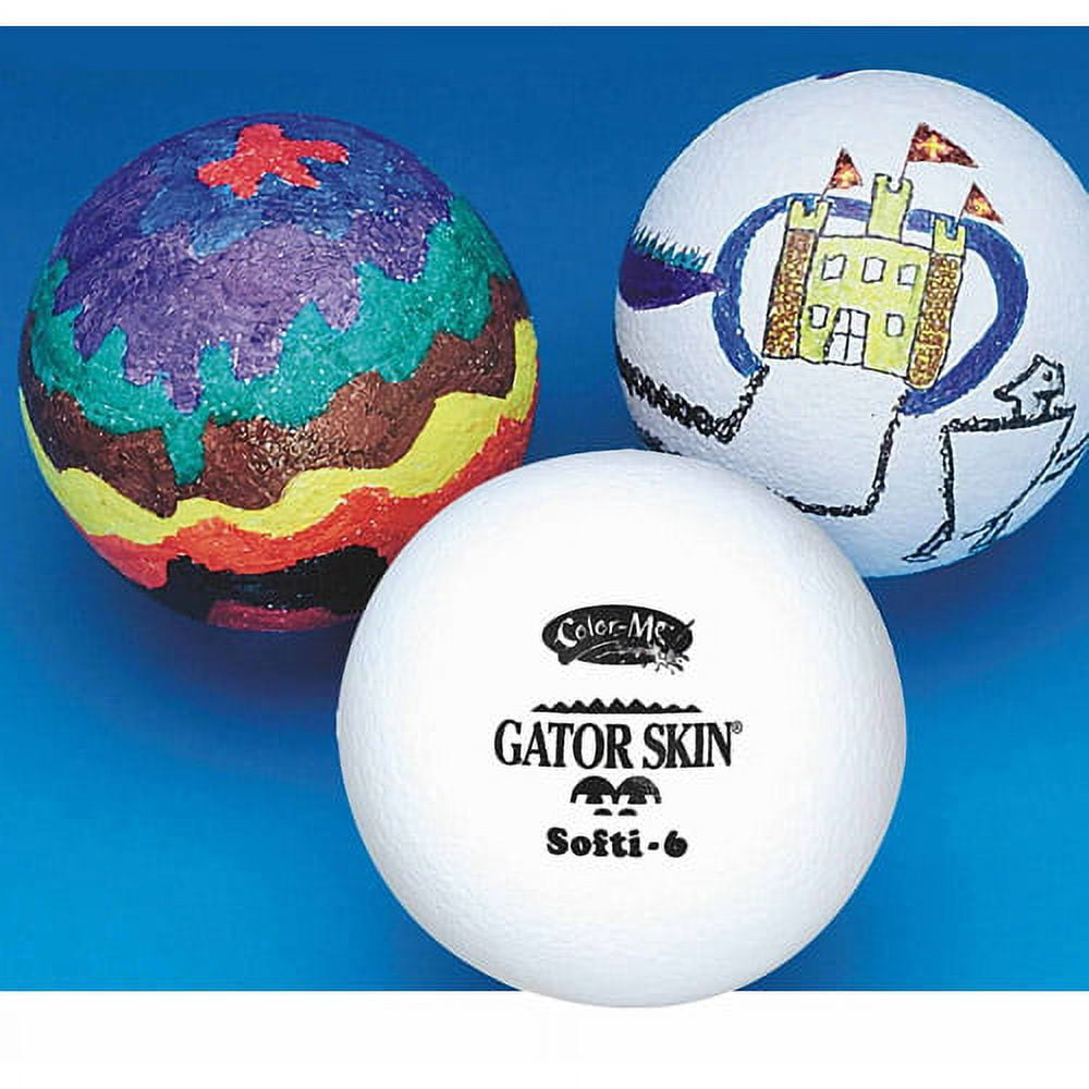 Gator Skin 6 Inch White Low-Density Dodgeball for Decorating with ...