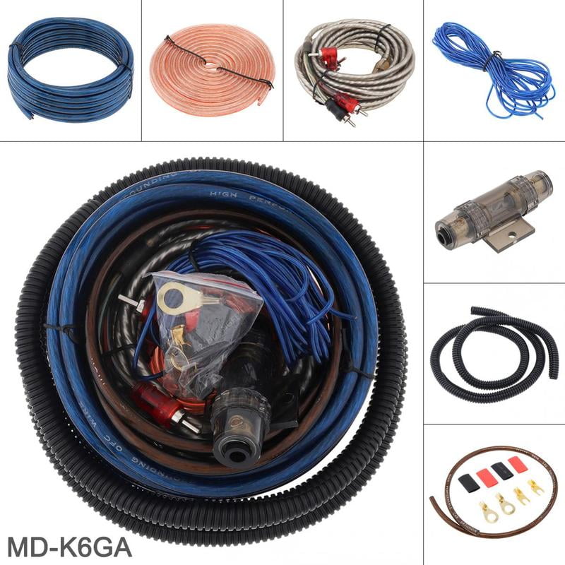 6 Gauge Amplifier Installation Wiring Kit Car Woofer Speaker Cables Car ...