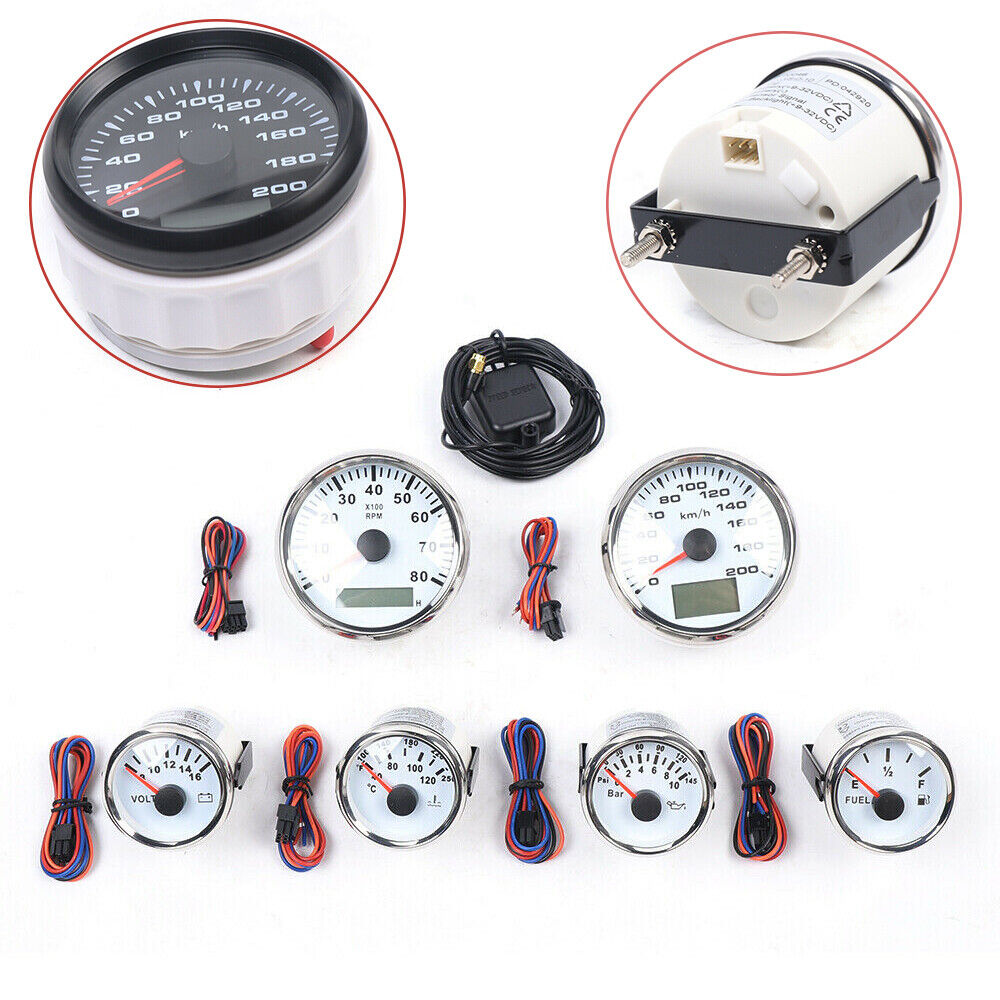 6 Gauge Set GPS Speedometer For Truck Car Marine Yacht Universal ...