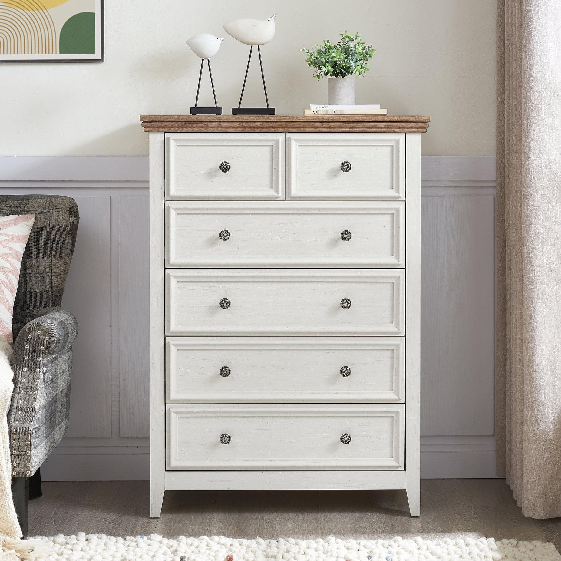 6 Generous Drawers - Low - noise Drawer Operation - Nursery Storage ...