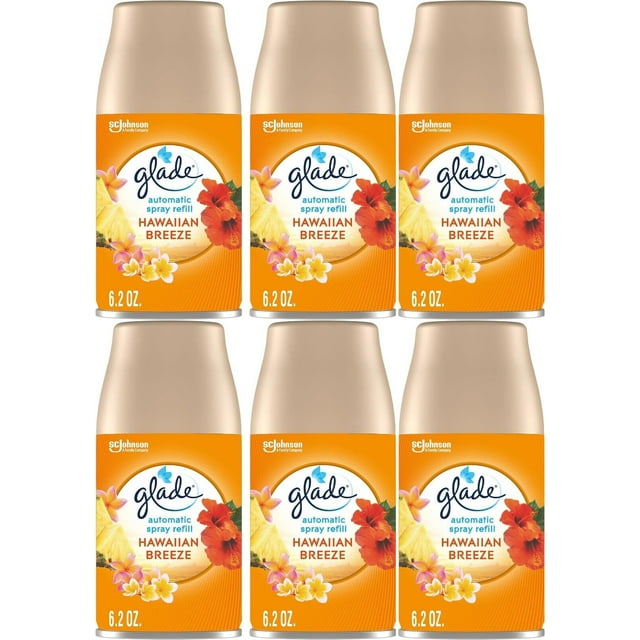 6 Glade Hawaiian Breeze Automatic Spray Air Freshener Refills ( 6 NEW x ...