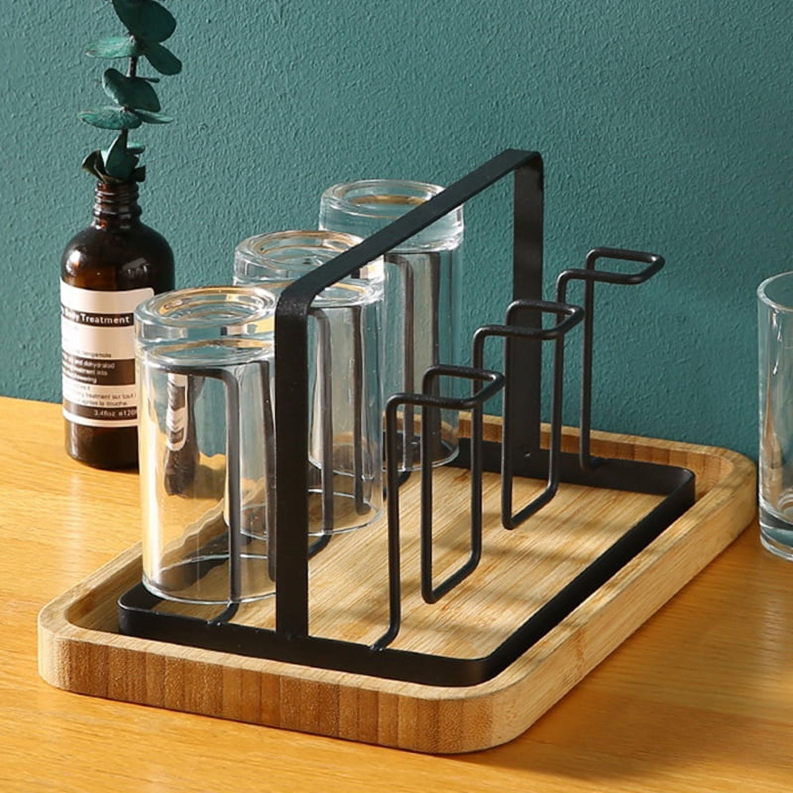 6 Glass Cups Stand Holder Drying Shelf Kitchen Water Cup Rack Home ...