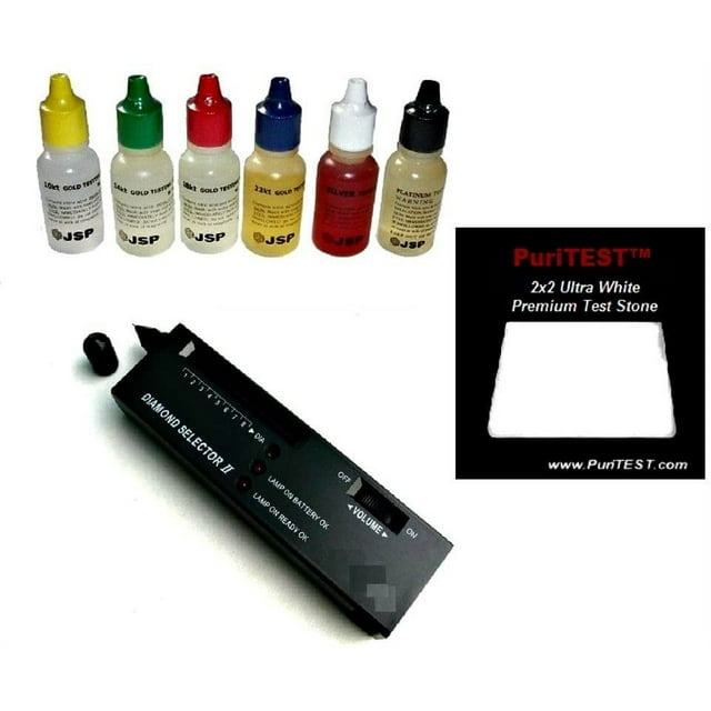 6 Gold Testing Acid Jewelry Test Kit and White Scratch Stone and ...