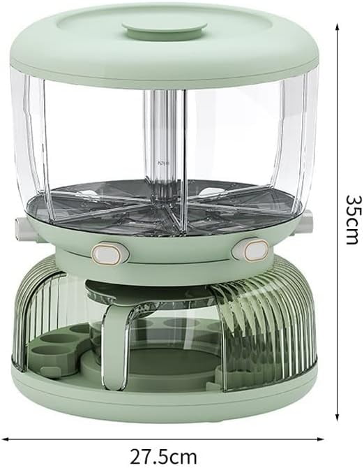 6-Grid Grain Dispenser, 360° Rotating Rice Dispenser Storage Container ...