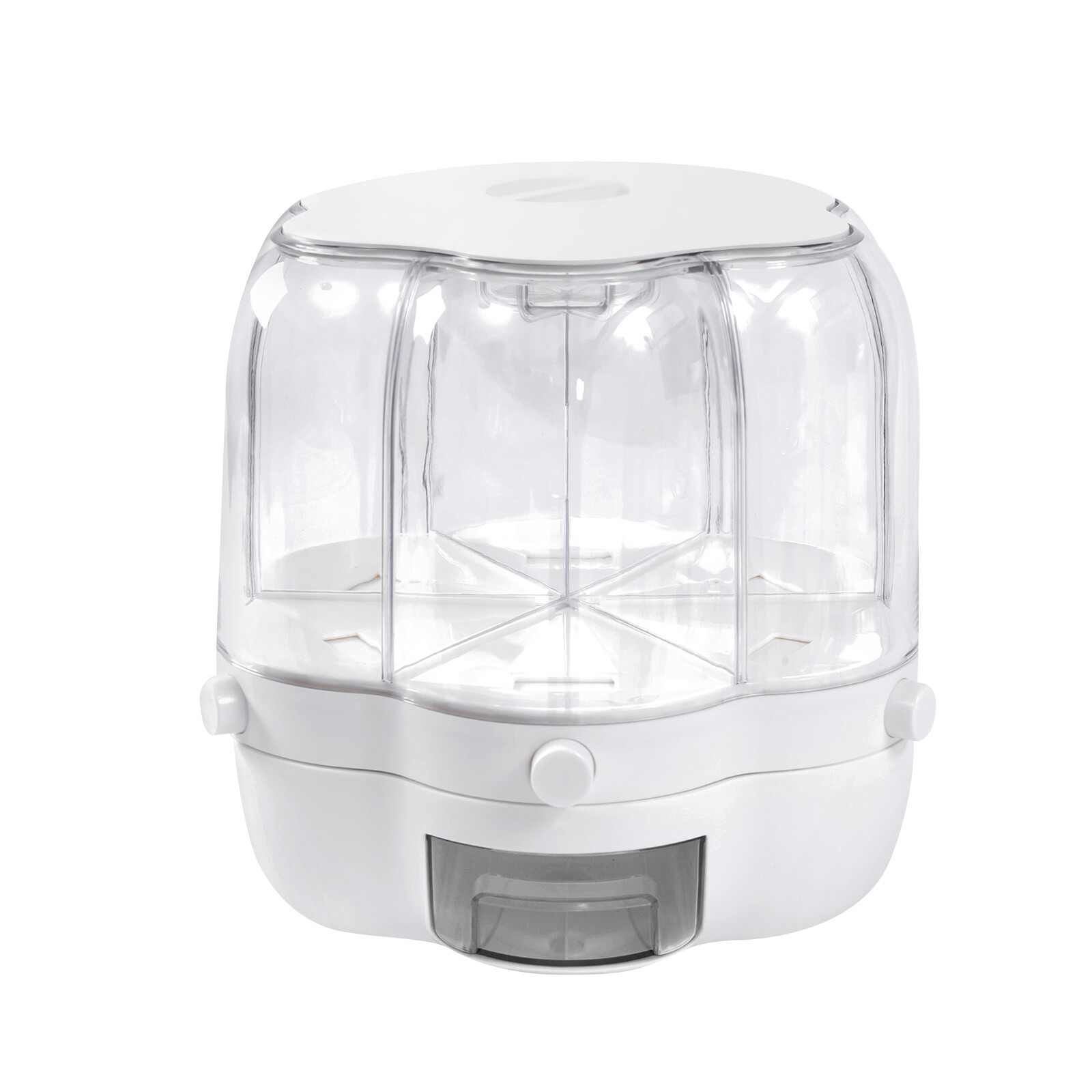6-Grid Grains Container 360° Food Dispenser Rice Flour Storage Bucket ...