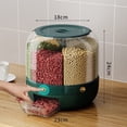 6-Grid Rotating Food Dispenser, 360° Rotary Rice And Grain Storage ...