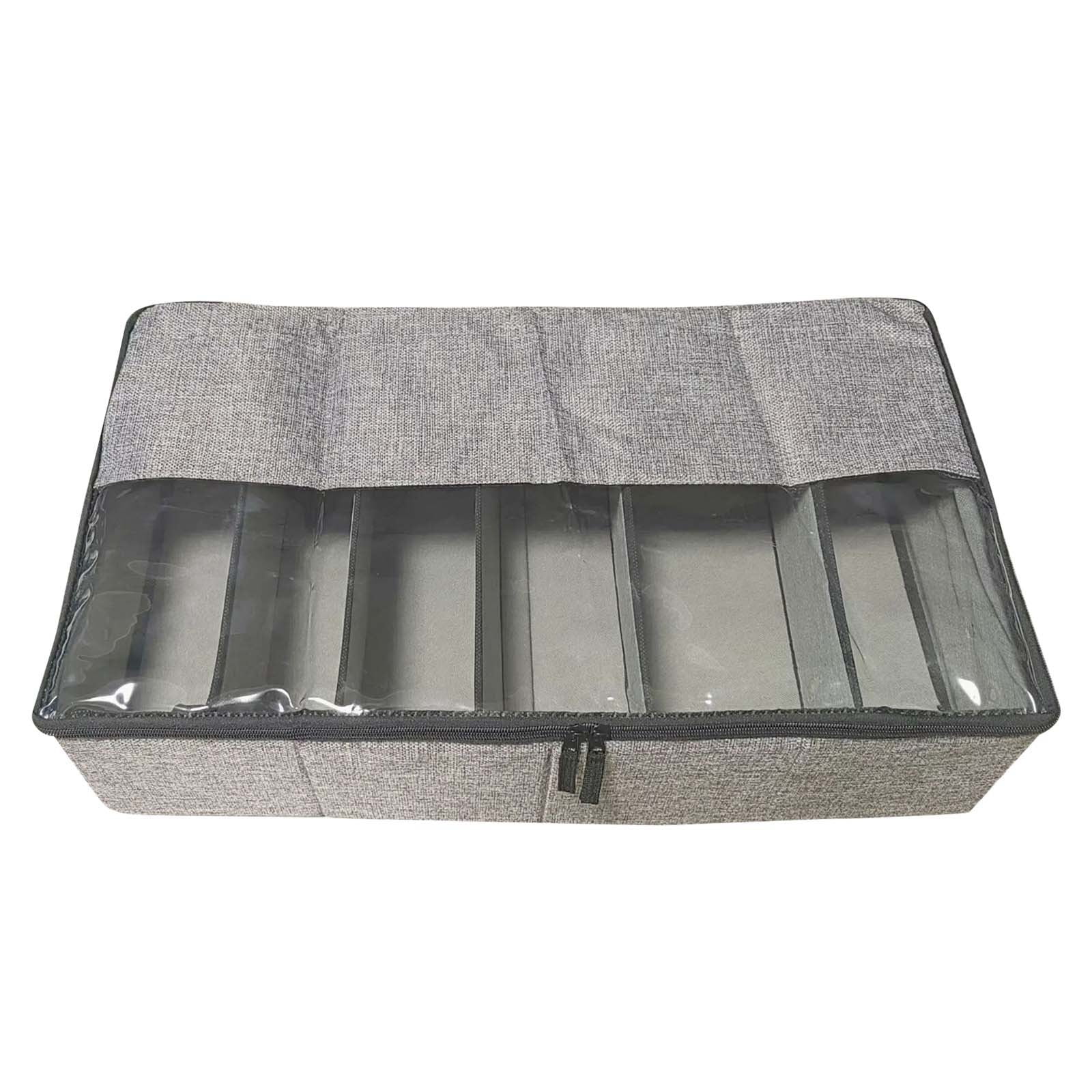 6 Grid Transparent Foldable Shoe Space Bed Bottom Storage Layer Shoe ...