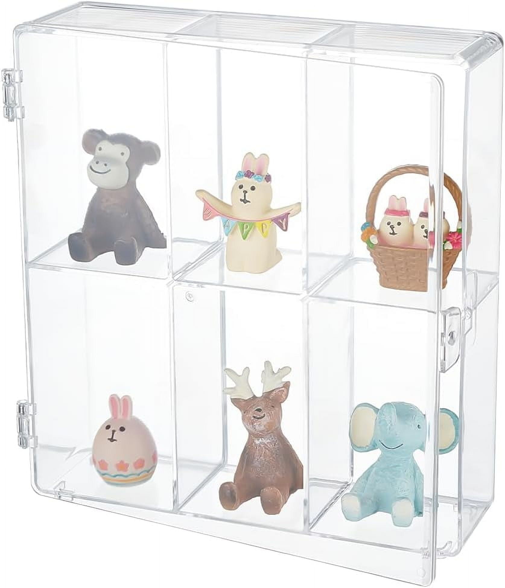 6 Grids Clear Display Case for Figures Dustproof Display Cabinet Model ...