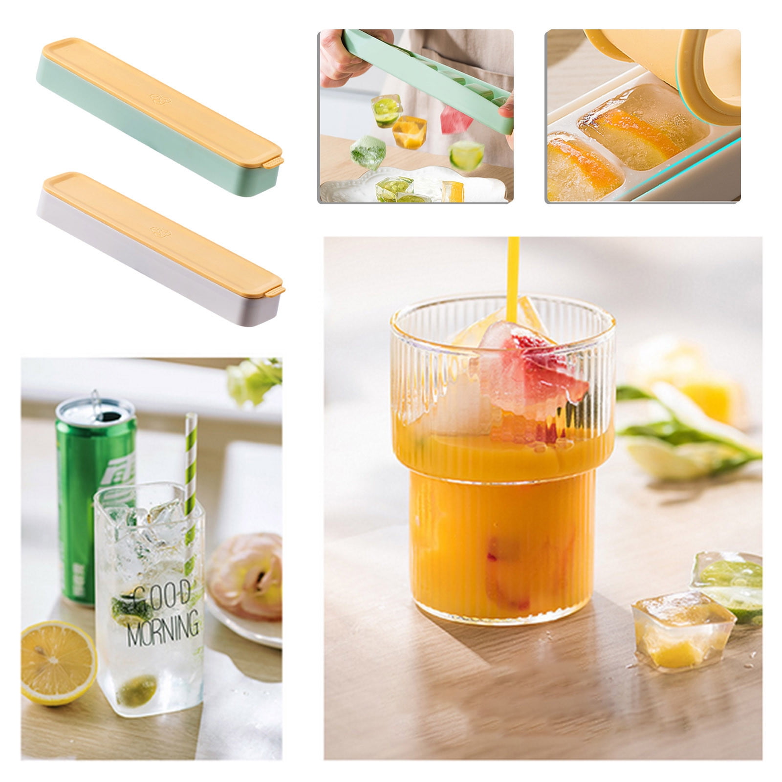 6 Grids Ice Block Tray Household Refrigerator Food grade Silicone Ice ...