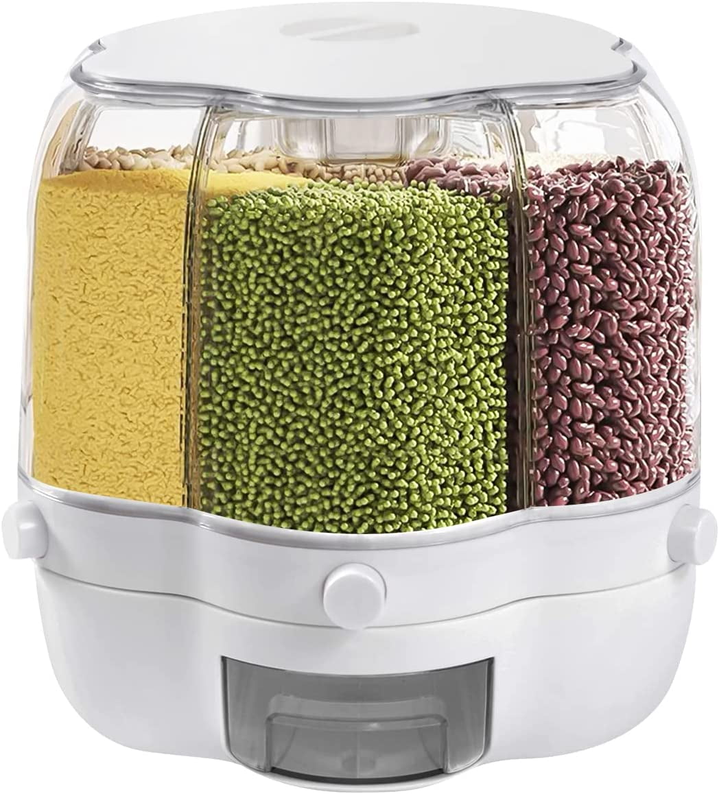 6 Grids Rotating Grain Dispensers Multi Cereal Dispenser Rice ...