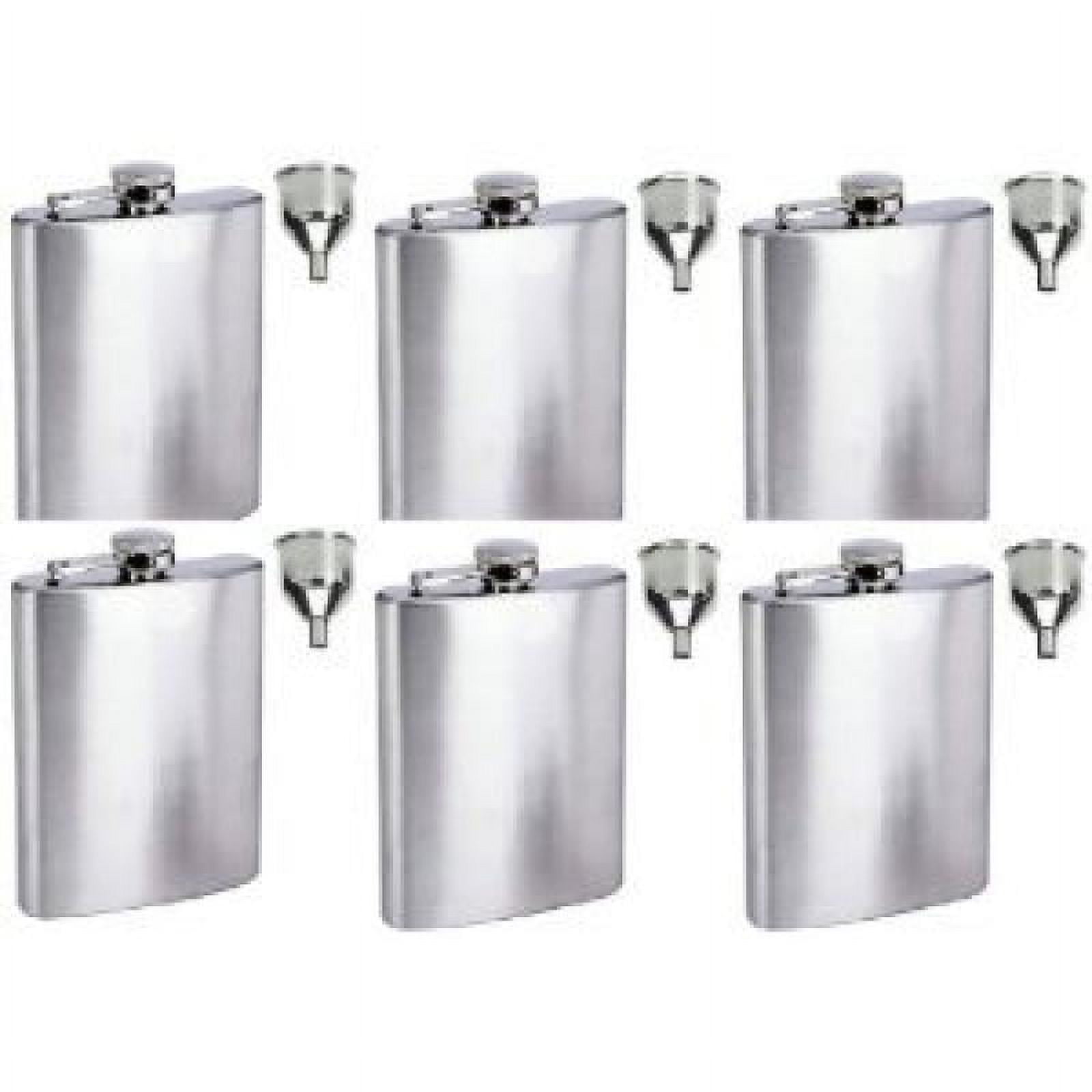 6 Groomsman's 8oz Stainless Steel Flask with Filling Funnel - Walmart.com
