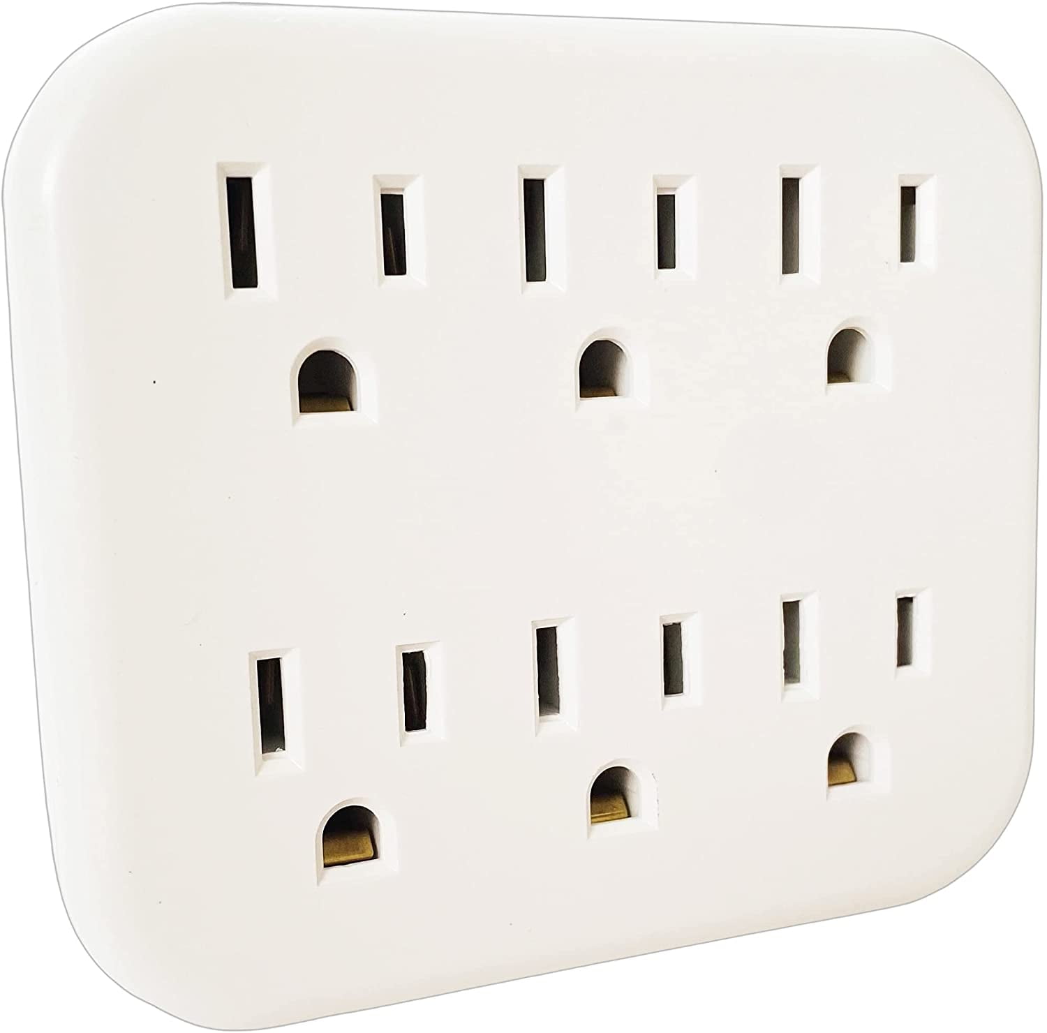 6 Grounded Outlet Wall Plug Adapter, Wall Tap Splitter, Outlet Extender ...