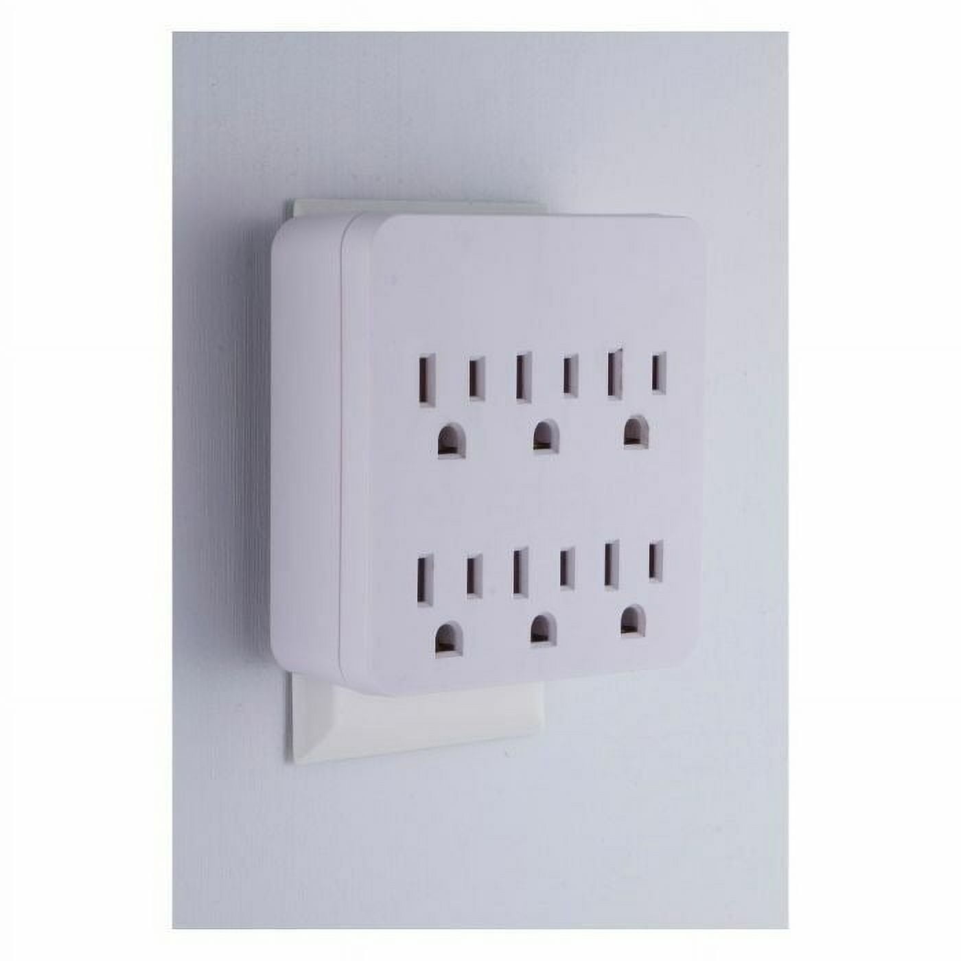 6 Grounded Outlets Tap Electric General Wall Outlet Extender 6 Prong ...