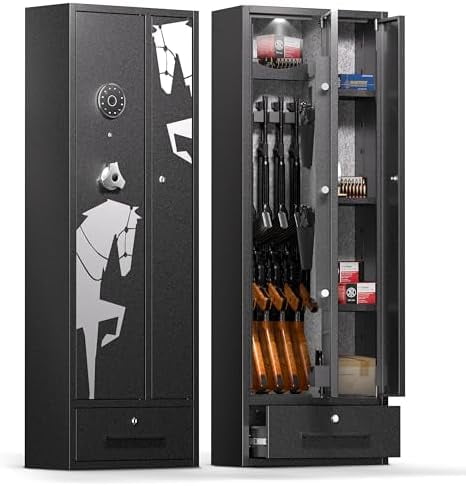 6 Gun Safe Gun Cabinet Rifle Safe for Home Shotgun Storage Gun Safes ...