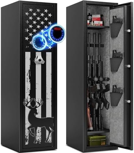 6 Gun Safe for Rifles and Pistols, Large Gunsafe Cabinet Rifle Safe ...