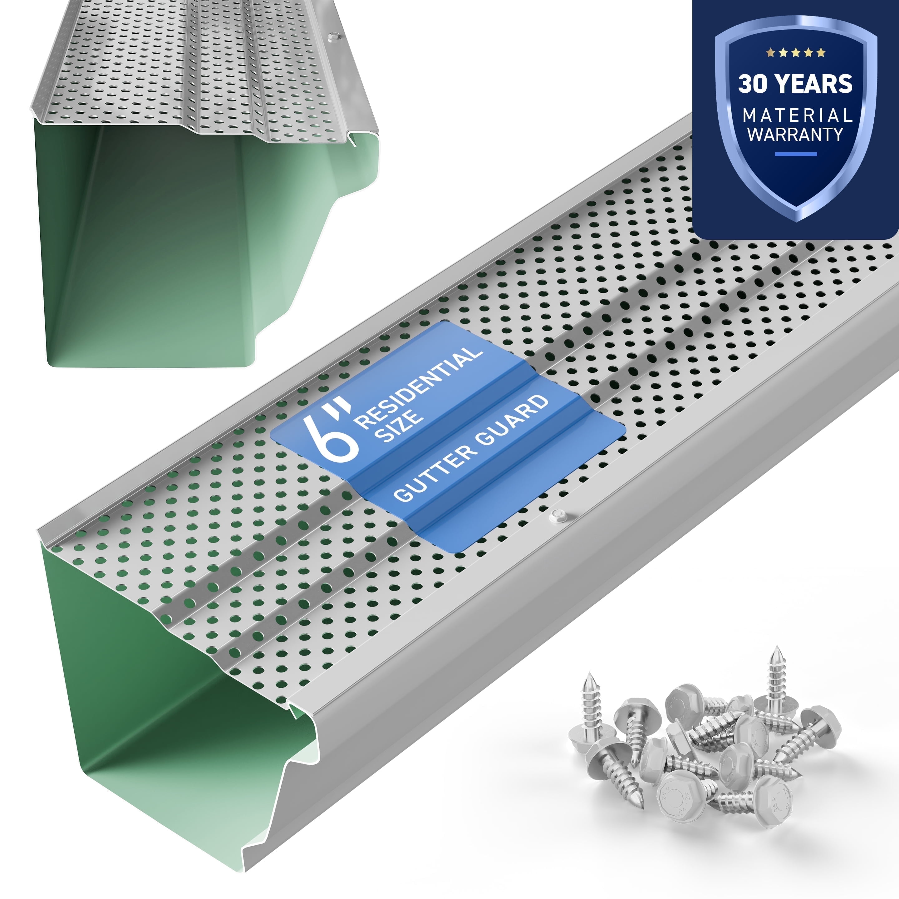 6" Gutter Guards Leaf Protection, Domestic Aluminum Gutter Covers 6 ...