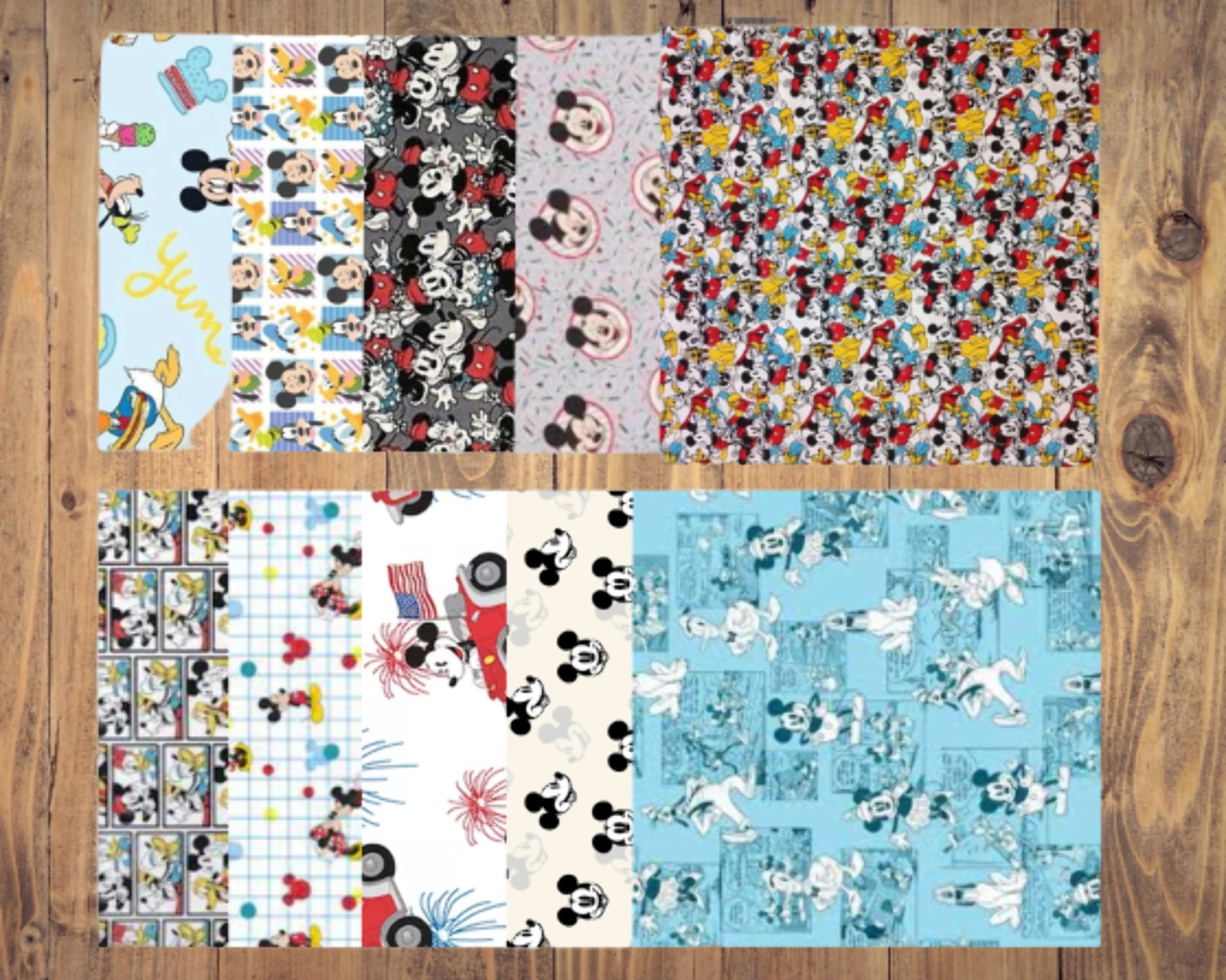 6 Half Yards - Assorted Disney Mickey Mouse Half Yard Bundle - Walmart.com