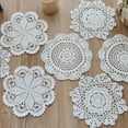 6 Hand Crochet Lace Doilies For Tables Dressers White Round Wedding Bar ...