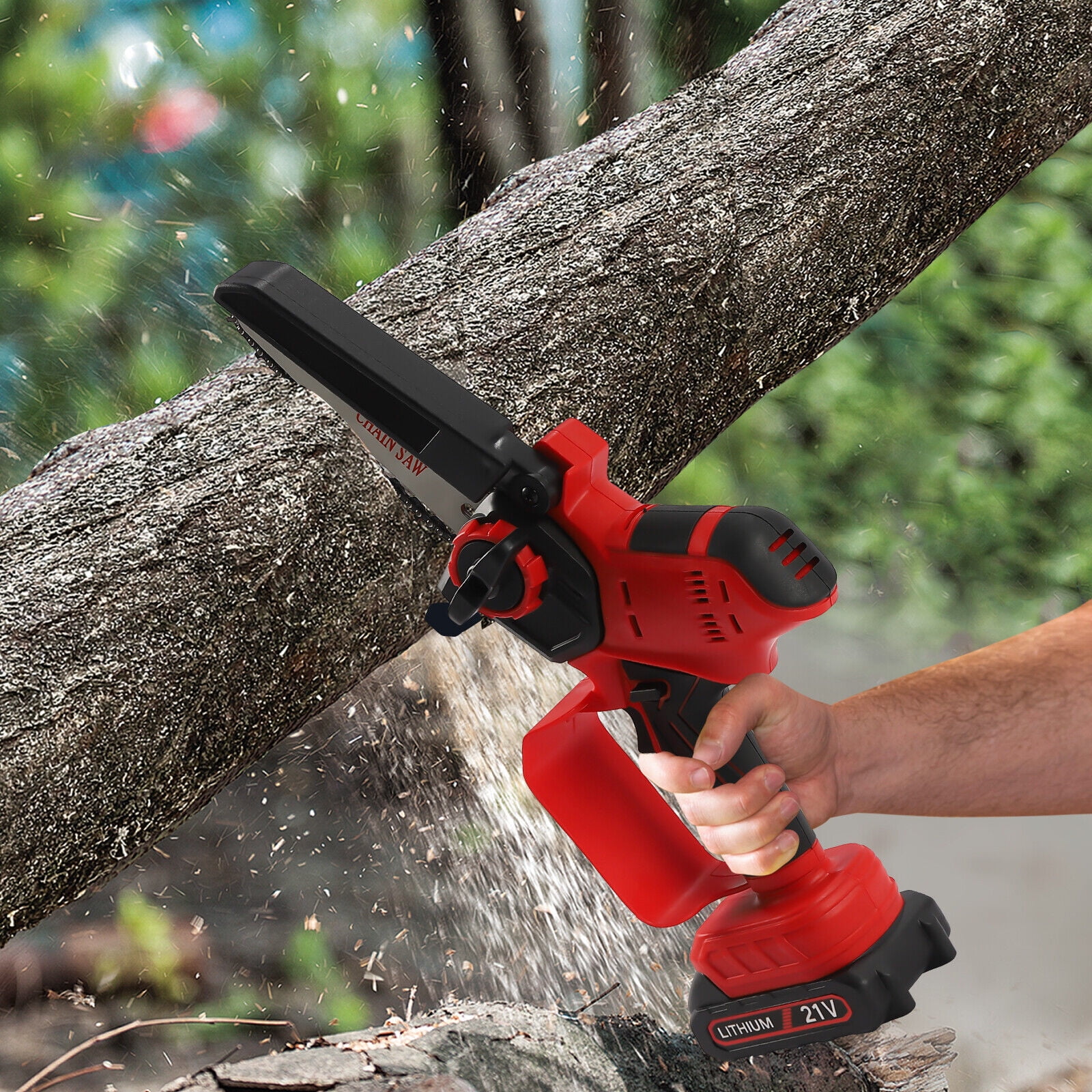 6'' Handheld Tool Electric Compact Chainsaw Tree Cutting Logging ...