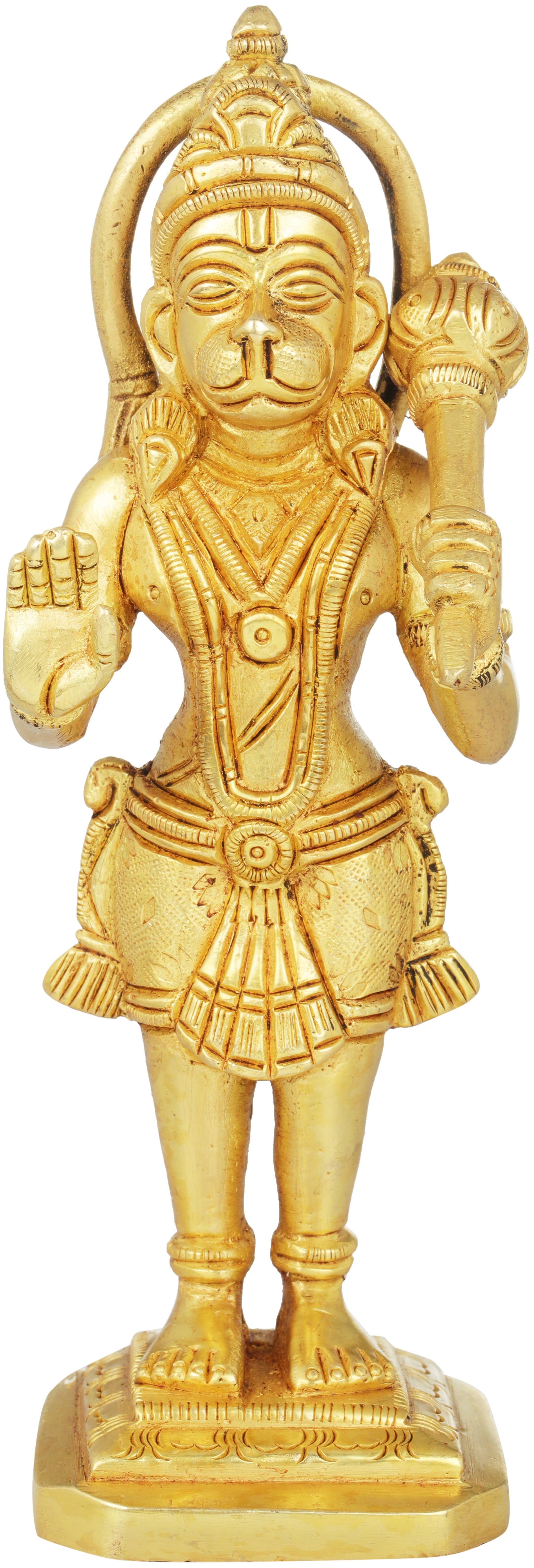 6" Hanuman Statue in Abhaya Mudra | Handmade Brass Idols | Made In ...
