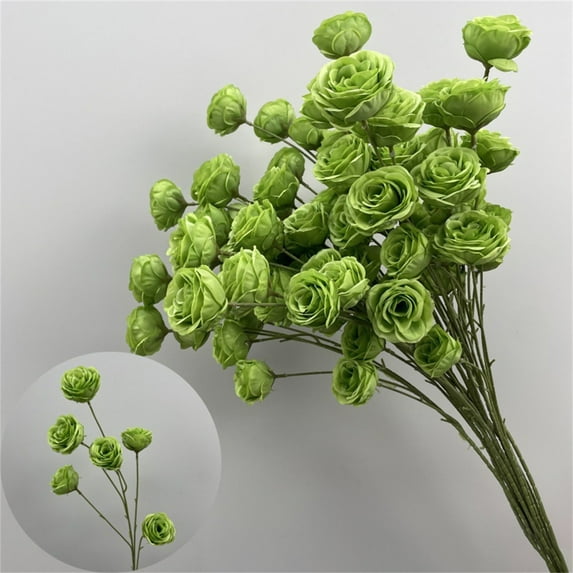 6-Head Artificial Blue Rose Bouquet - 1 Bunch 14" Wedding Decor/Living ...