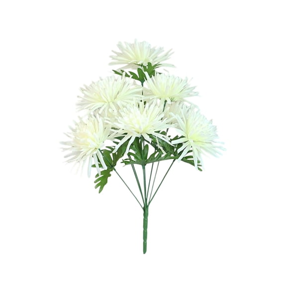 6 Head Artificial Chrysanthemum Sacrificial Flower For Cemetery Tomb ...