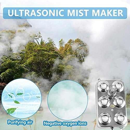 6 Head Ultrasonic Mist Maker Fogger, Mist Maker Fogger Air Humidifier w ...