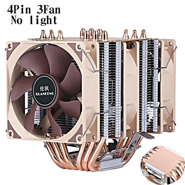 6 Heat Pipe Twin Towers CPU Processor Cooling PWM Fan Installing ...