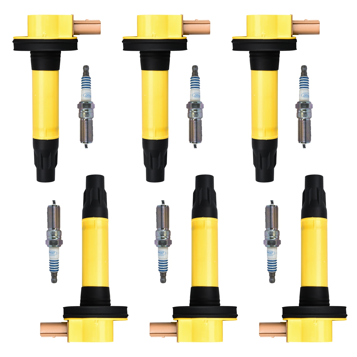 6 Heavy Duty Ignition Coils and 6 Motorcraft Iridium Spark Plug ...
