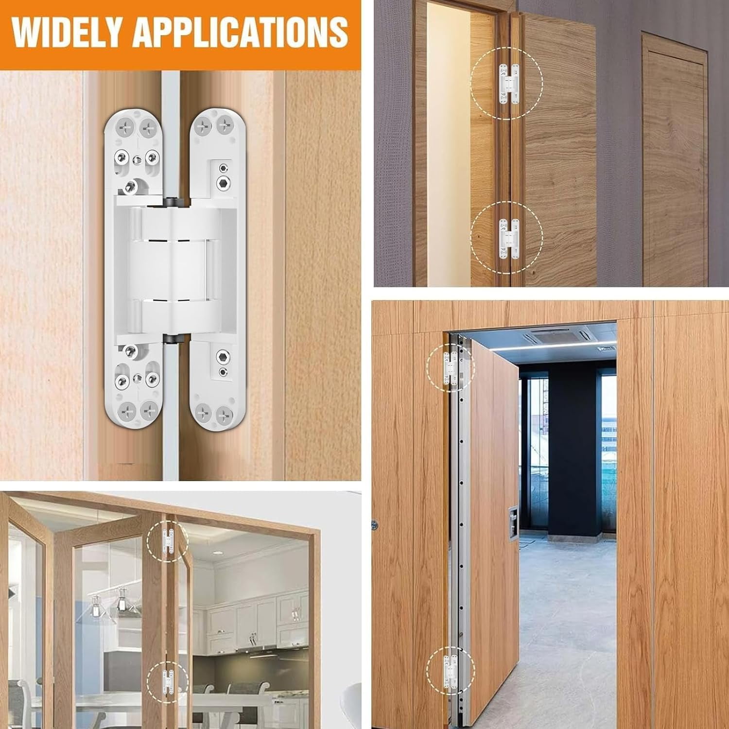 6" Hidden Door Hinge/Invisible Door Silent Door Hinge 180 Degree Swing ...