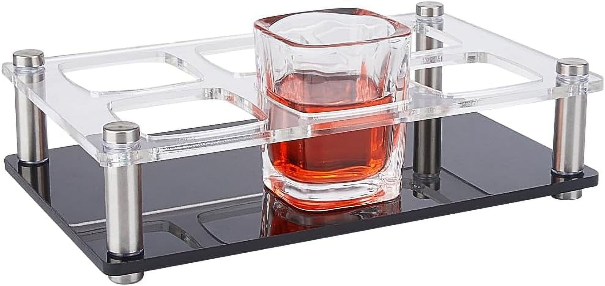 6-Hole Acrylic Wine Glass Organizer Holder Goblet Serving Tray Rack ...