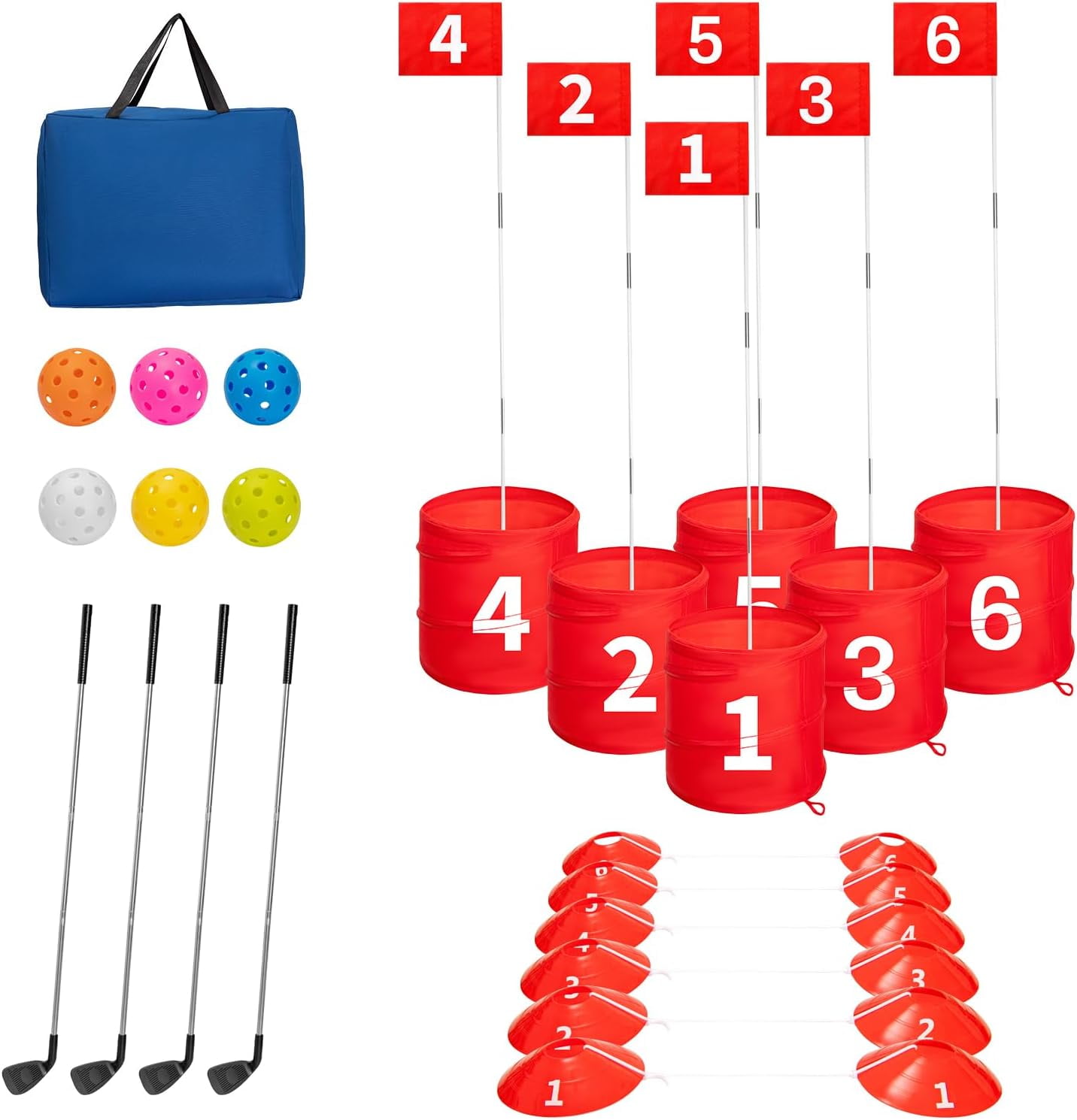 6 Hole Backyard Game Golf Yard Practice, Outdoor Indoor Backyard Golf ...