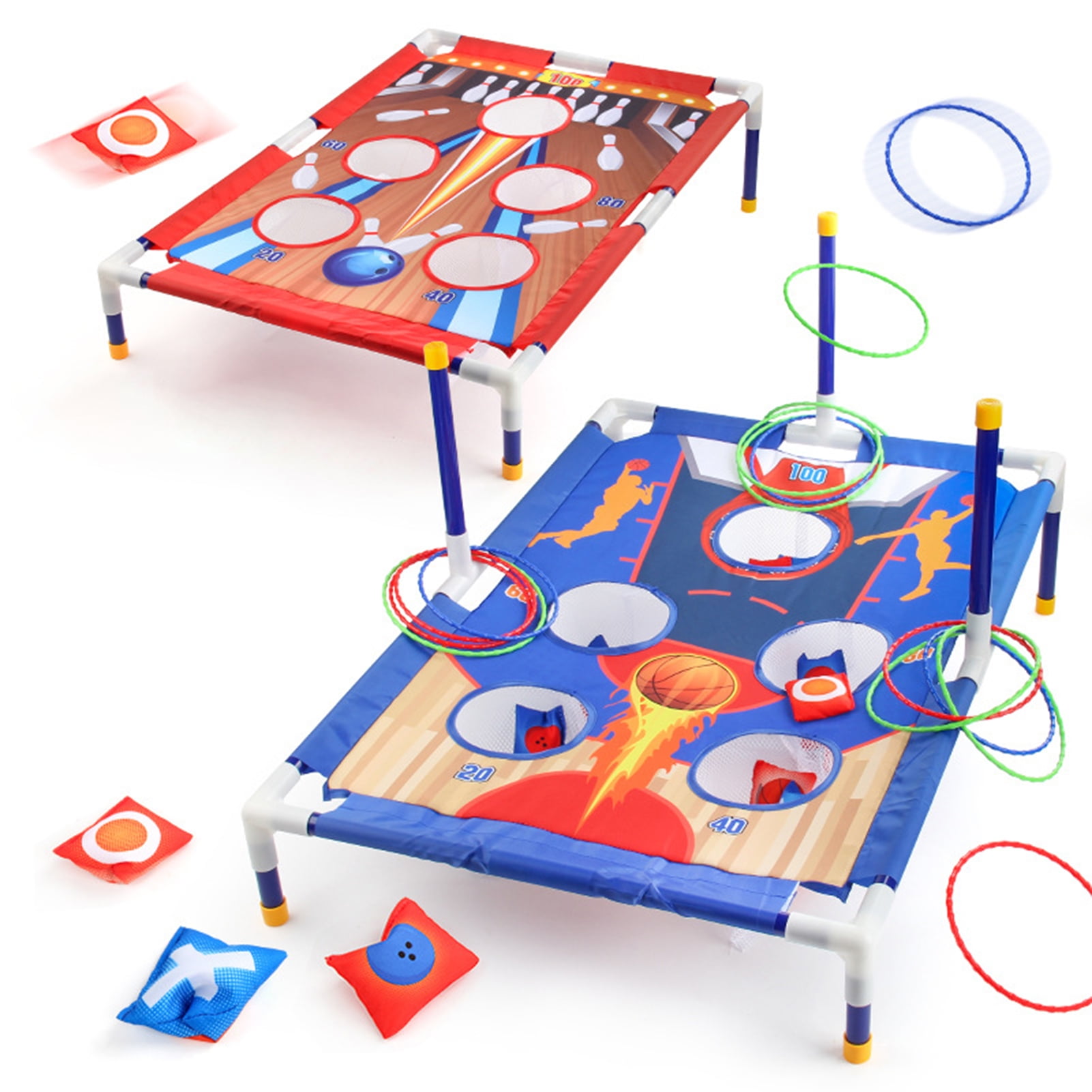 6 Hole Bean Bag Toss Game Set with Bean Bags for Kids Sandbag Throwing ...