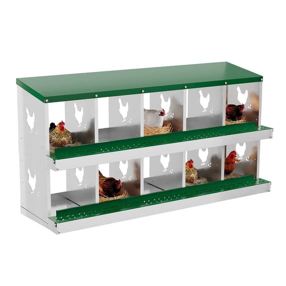 6 Hole Chicken Nesting Box – Galvanized Steel Roll Out Egg Collection ...