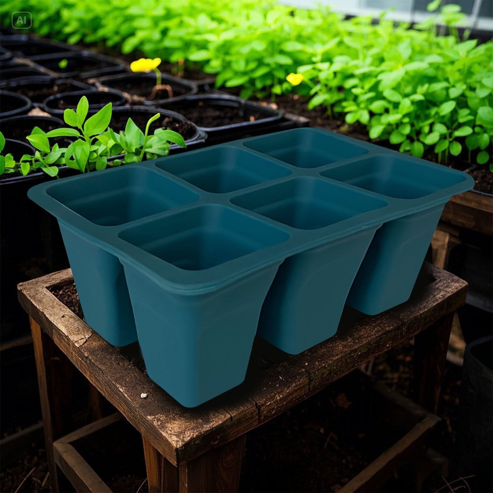 6 Cell Deep Root Training Silicone Planter Tray Reusable Shockproof ...