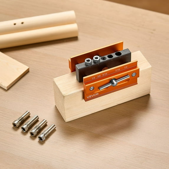 6-Hole Dowel Drill Jig Kit with Drill Bits | Wood Joinery Tool for ...