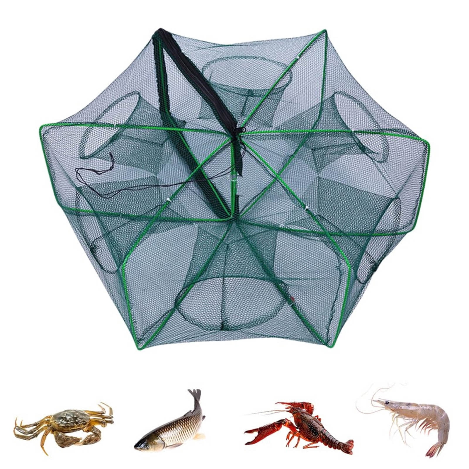 6 Hole Fishing Net, Foldable Strengthened Fishing Trap Nets, Portable ...