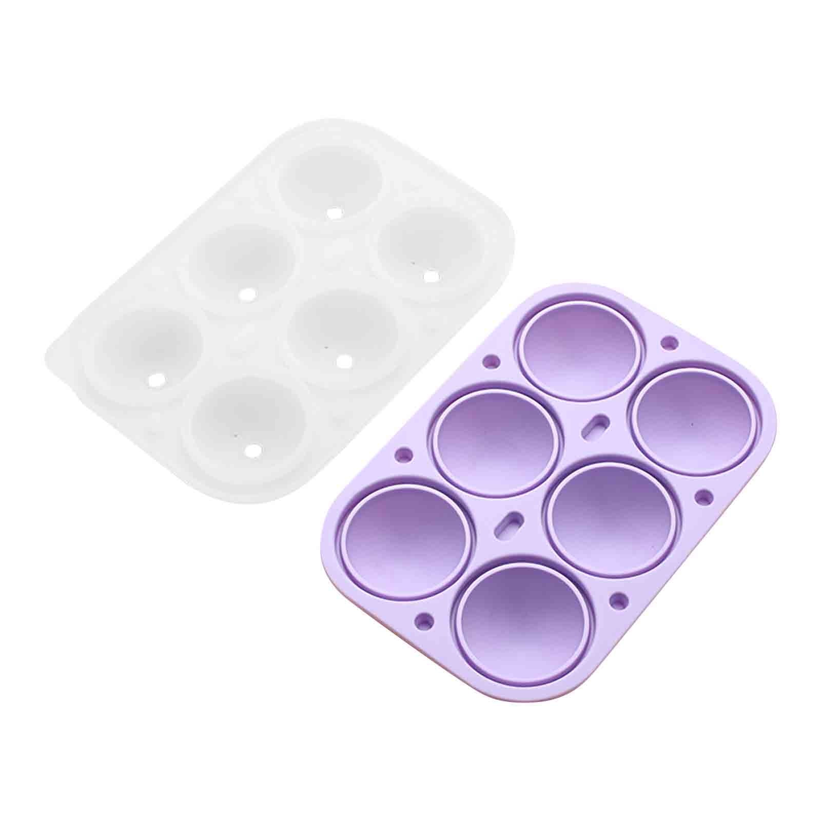 6 Hole Ice Mould, Round Silicone Ice Ball Mold Ice Block Mould Silicone ...