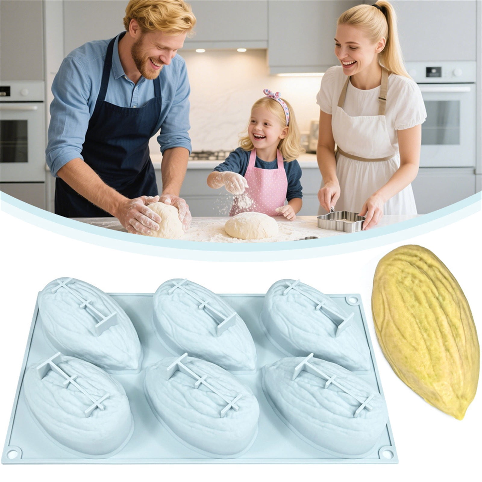 6-Hole Nut Dessert Baking Mold, Food-Grade Silicone Tray - Walmart.com