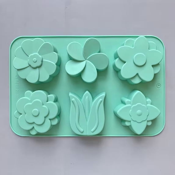 6-Hole Silicone Cake Baking Mold - Versatile Flower Shape Dessert Mold ...