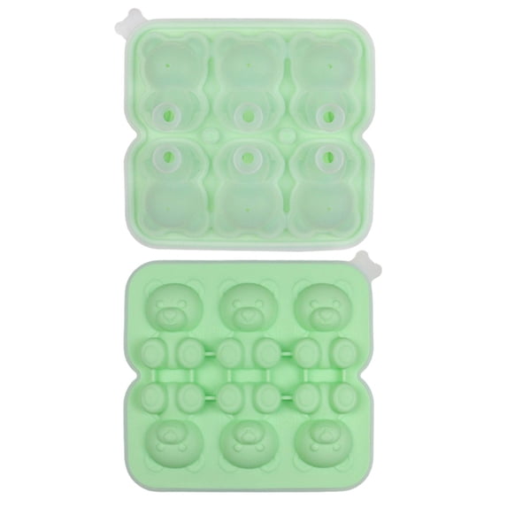 6-Hole Teddy Bear Ice Cube Mold, Silicone Whiskey Ice Box for Coffee ...