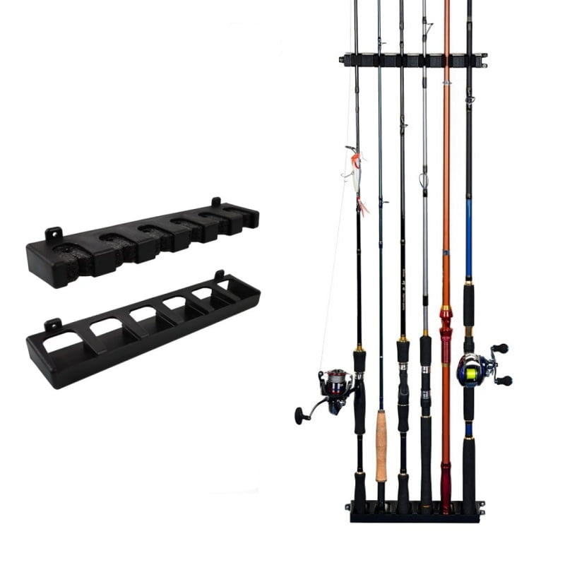 6 Hole Wall Mount Fishing Rod Holders,Fishing Rod Rack,Vertical Fishing ...