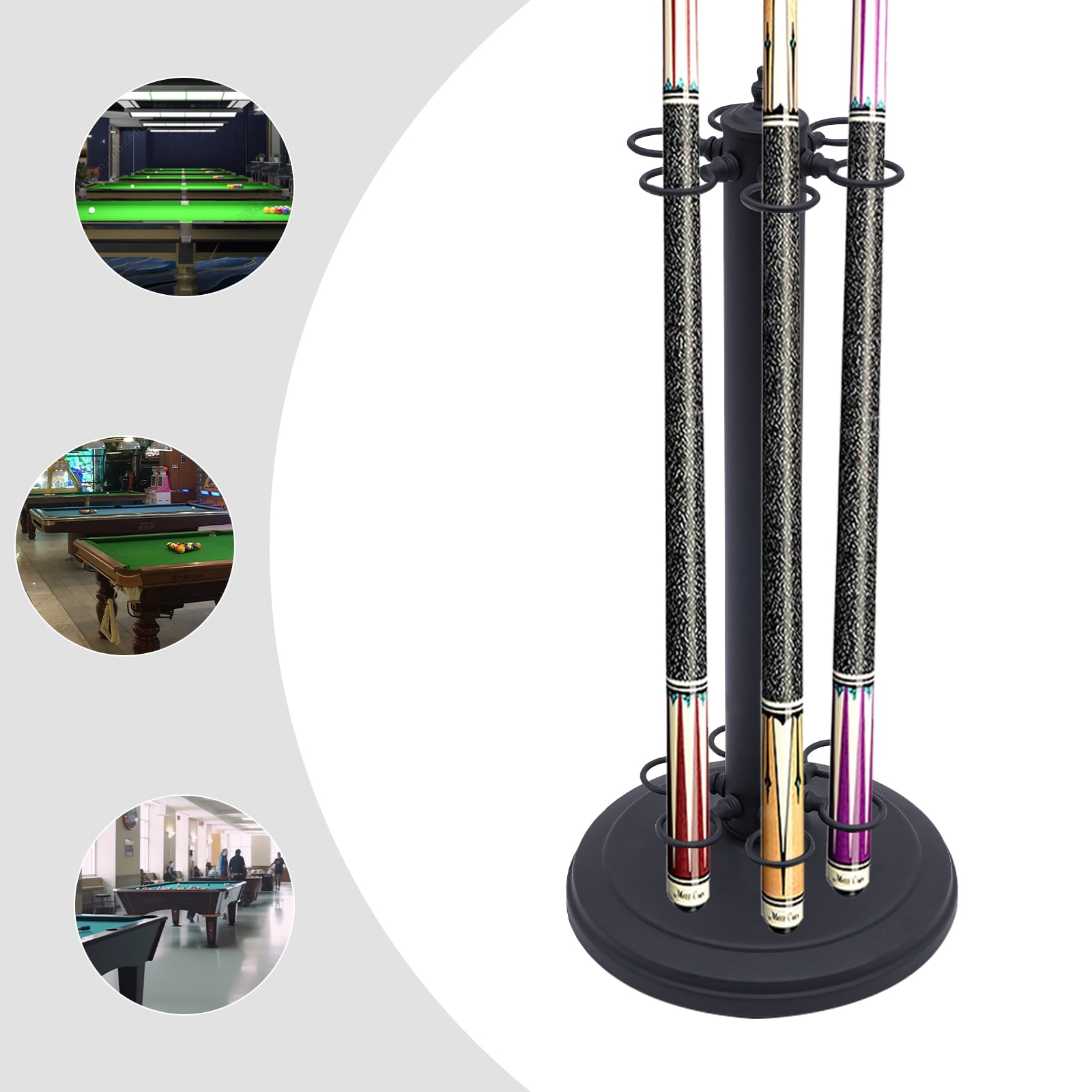 6 Holes Floor Standing Billiard Cue Rack, Pool Cue Rack Steel Pool ...