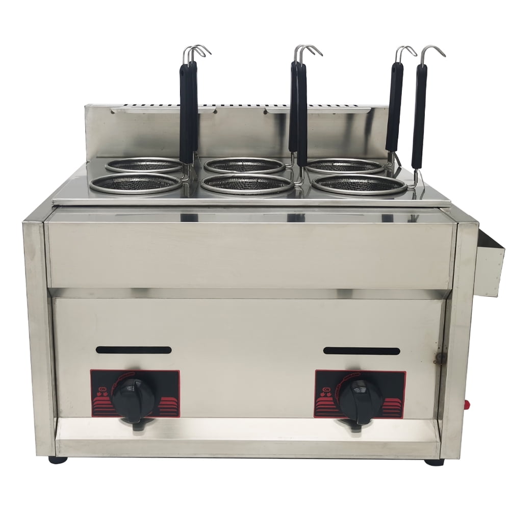 6 Holes LP Gas Pasta Cooking Machine Table Top Noodle Cooker with 0.9mm ...