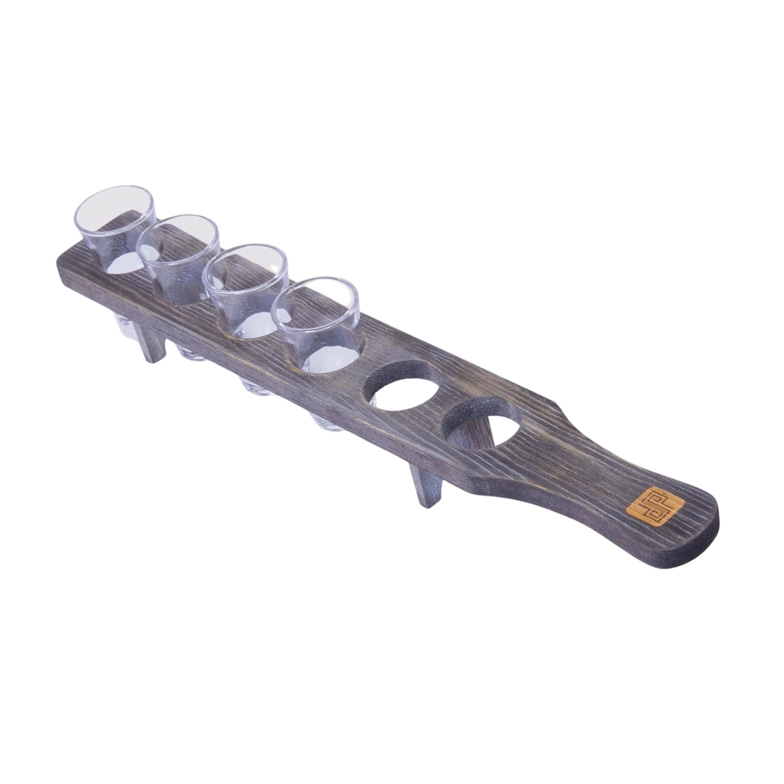 6 Holes Wooden Stand for Tequila Shot Glasses Presentation Tray Large ...