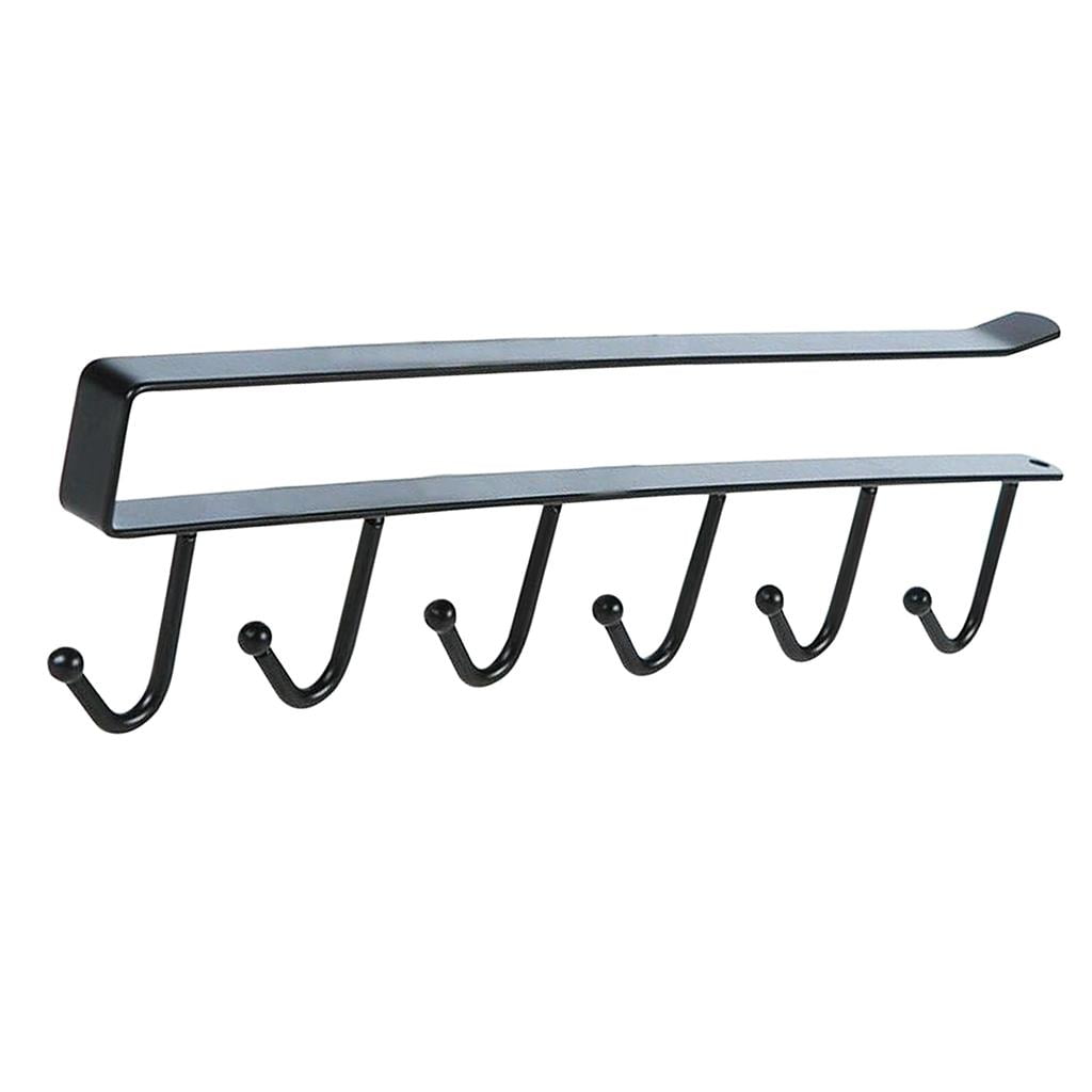 6 Hook Multipurpose Under Cabinet Hanger Metal Rail Kitchen Organiser ...