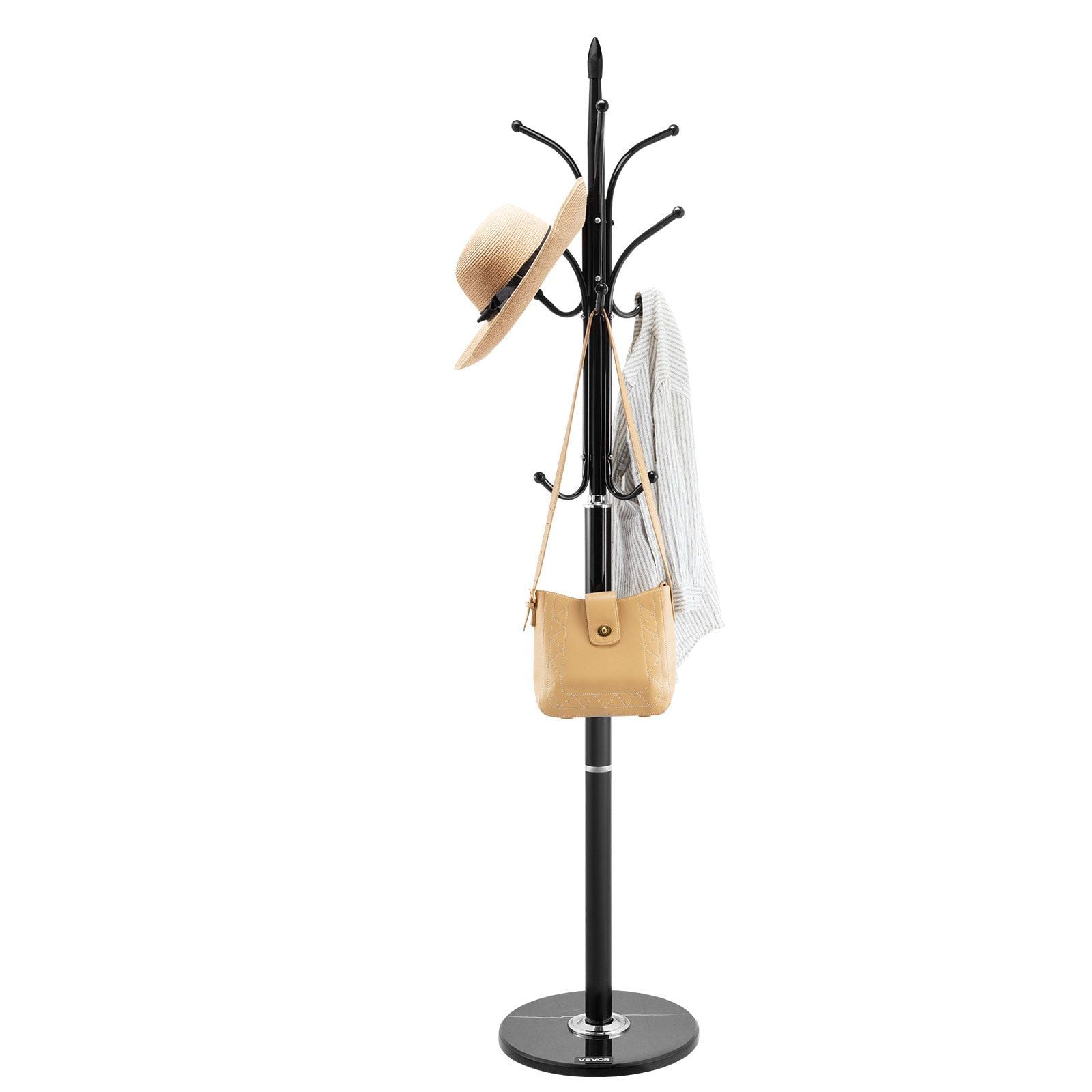6-Hook Standing Coat Rack for Entryway, Heavy Duty Marble Base Prevents ...