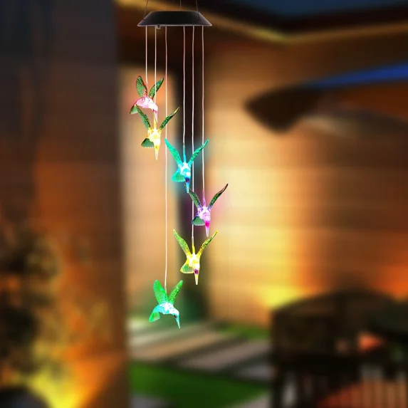 6 Hummingbirds Solar Powered Led String Lights Garden Yard Outdoor ...