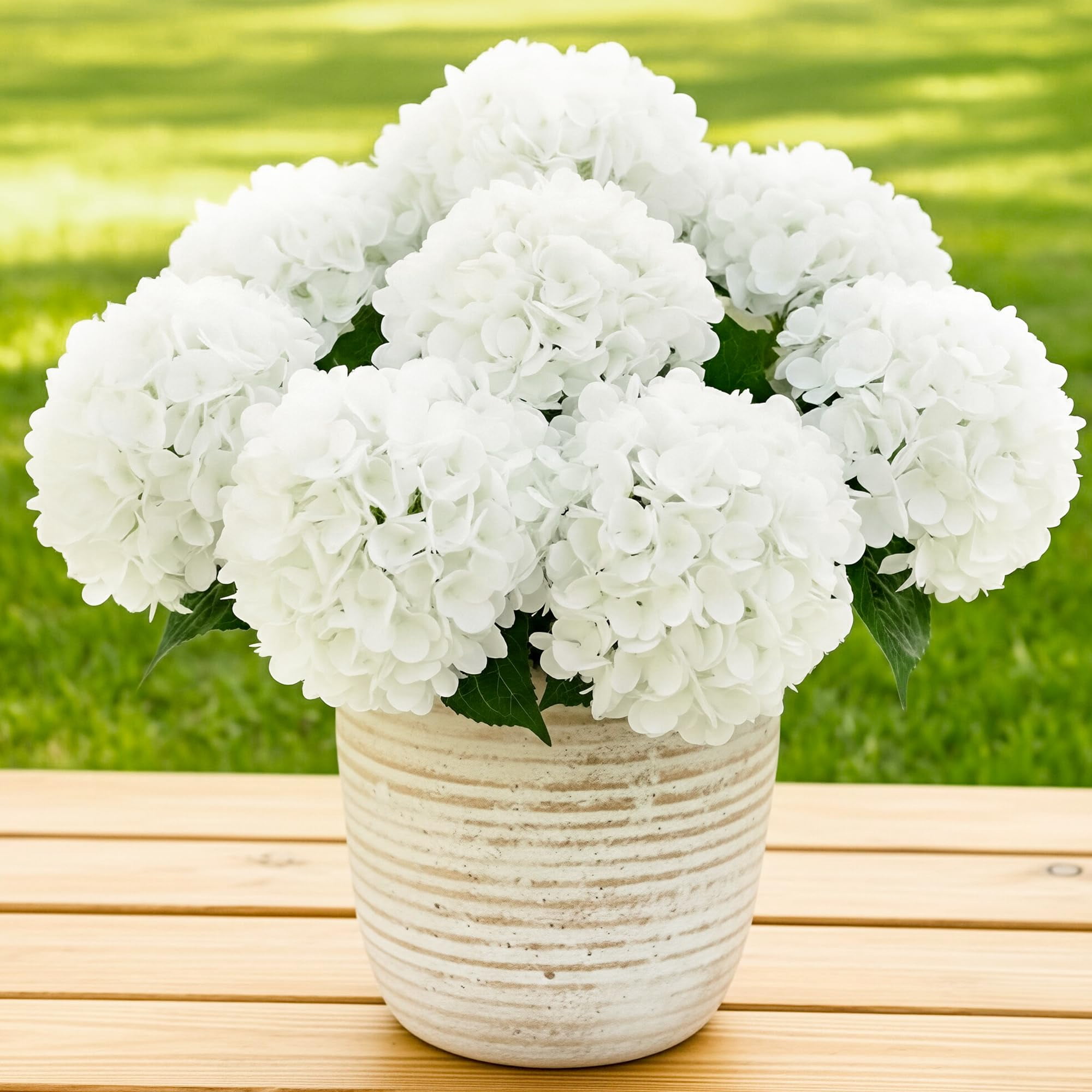6 Hydrangea Artificial Flowers For Outdoors And Indoor Bulk 30 Heads Uv ...